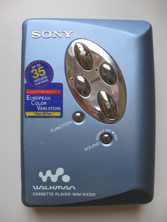 SONY Walkman WM-EX521 Kassettenspieler Misty Blue Metal Body (Gebraucht ...