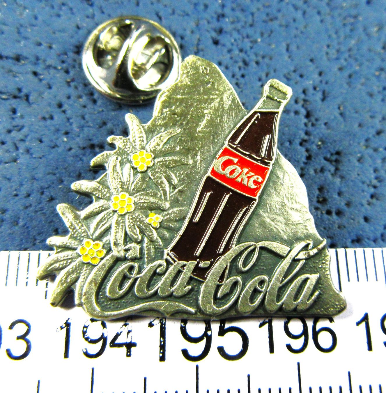 COCA-COLA MATTERHORN EDELWEISS SCHMUCK PIN GEPRÄGT SCHWEIZ (Gebraucht ...