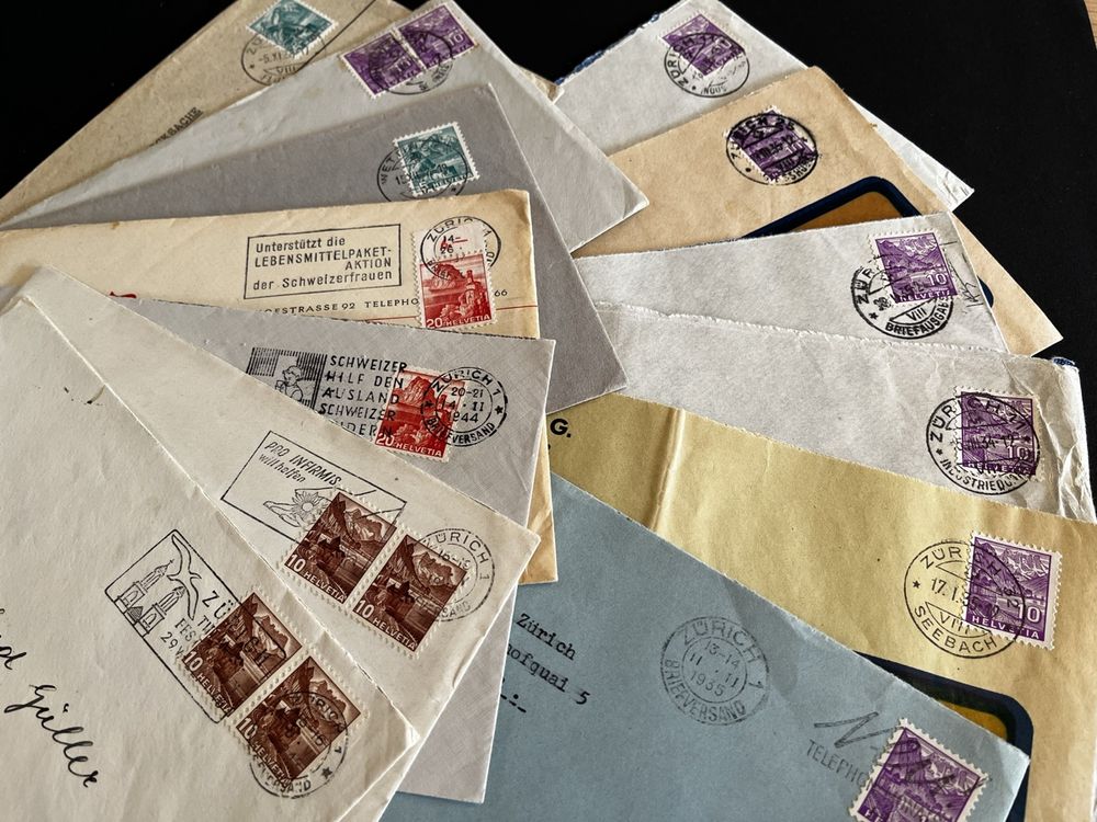 Alte Briefe 13 Stück ab 1935 Stempel Zürich (Gebraucht) in Rorschach ...