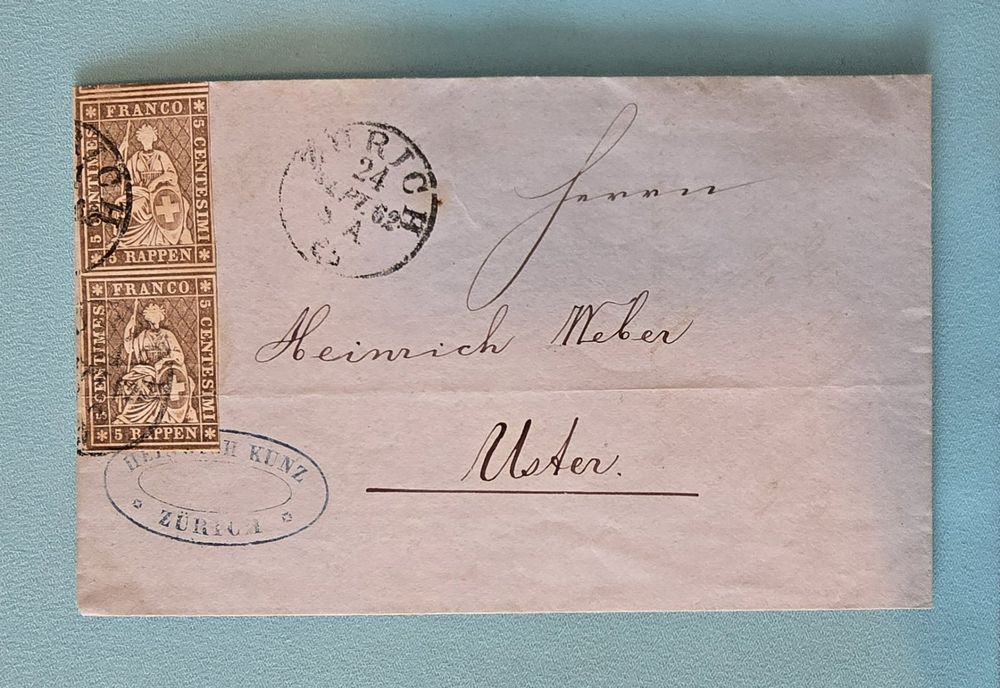 Strubel Faltbrief ZURICH nach USTER (Gebraucht) in Villmergen für CHF 45 – mit Lieferung auf ...