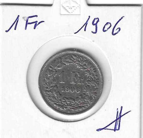 Monnaie Suisse: 1 Fr 1906 (Gebraucht) in Muraz (Collombey) für CHF 4 – mit Lieferung auf Ricardo ...