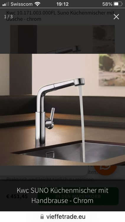 KWC Spültischmischer Suno Inox (Gebraucht) in Duggingen für CHF 200 – mit Lieferung auf Ricardo ...