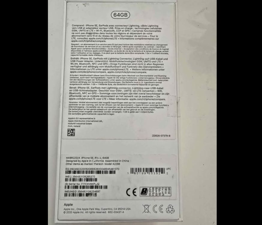 Apple iPhone SE (2. Gen) - 64GB - Schwarz - Top Zustand! (Neu (gemäss ...