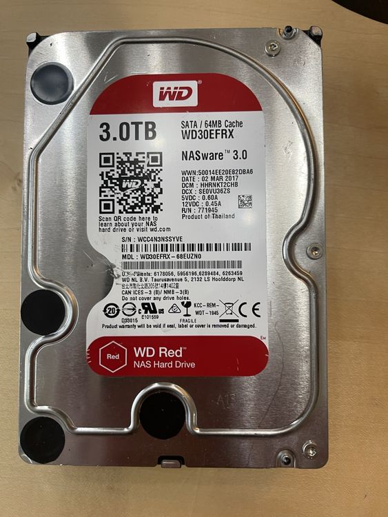 WD Red 3TB NAS Harddisk - WD30EFRX - Top Zustand! (Gebraucht) in Wängi ...