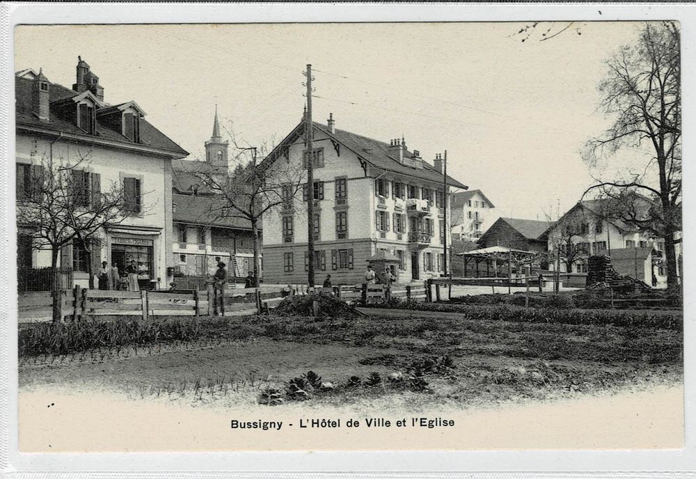BUSSIGNY - l'Hotel de Ville et l'Eglise VD um 1920! (Neu (gemäss Beschreibung)) in Hergiswil NW ...