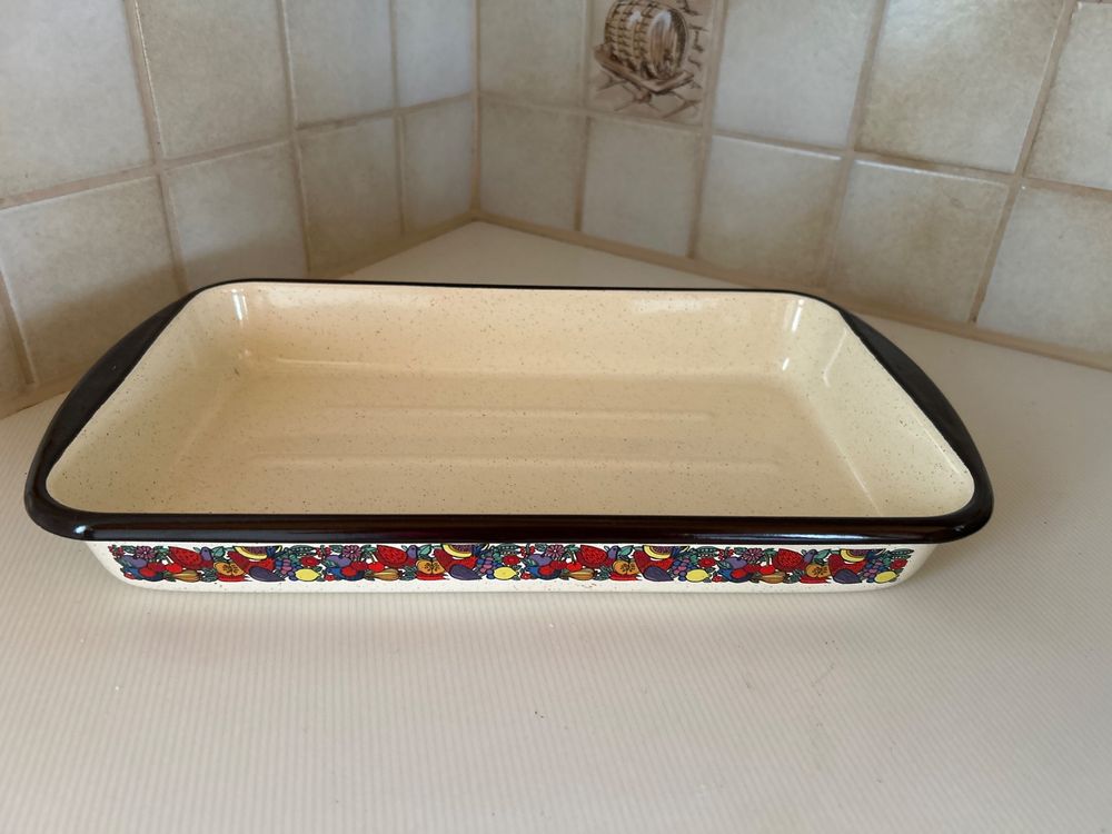 Emaille-Backform Früchte Design Vintage | Kaufen auf Ricardo