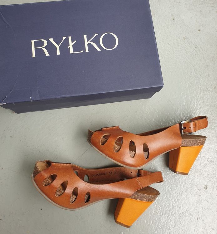 RYLKO LEDER SANDALE 39 PLATEAU COGNAC ⚘ (Gebraucht) in Elsau für CHF 42 ...