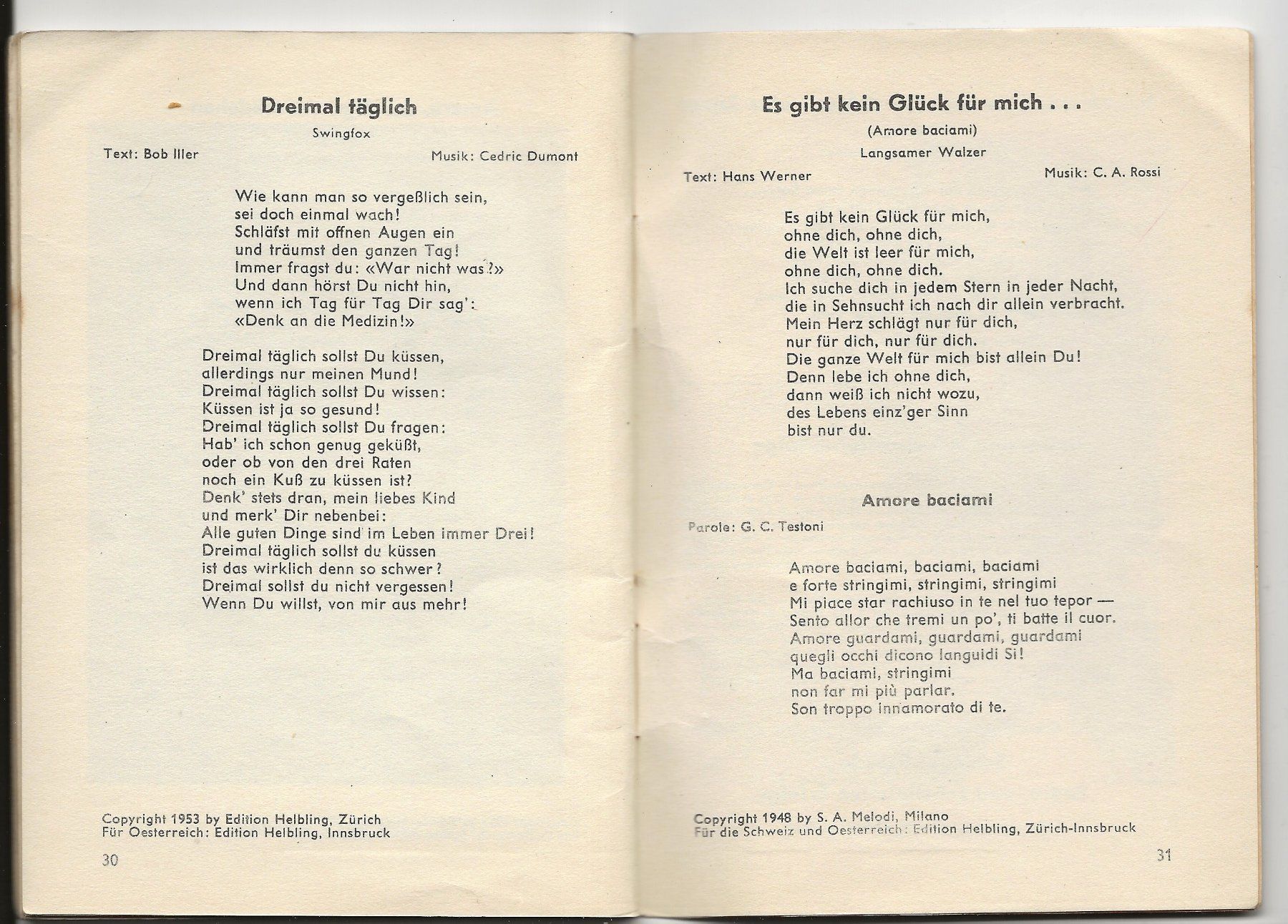 Schlager-Parade Edition Helbling 1953 Heft 3 ie (Gebraucht) in Aarau ...