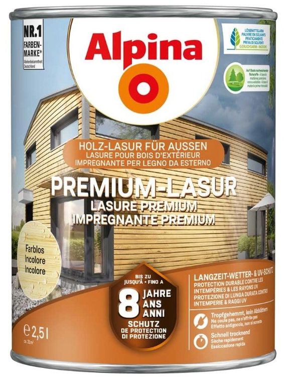 Alpina Premium-Lasur farblos -2x 750 ml (Neu und originalverpackt) in Jaberg für CHF 10 – mit ...