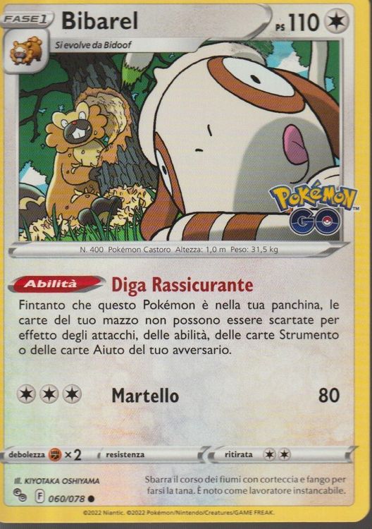 TCG POKEMON Pokemon Go PGO 060 / 078 BIBAREL Italiano | Acheter sur Ricardo