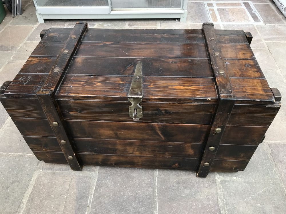 Coffre ancien en bois massif | Kaufen auf Ricardo