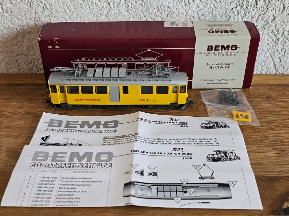 BEMO 1268 192 RhB Xe 4/4 9922 Bernina Bahndiensttriebwagen (Neu (gemäss ...