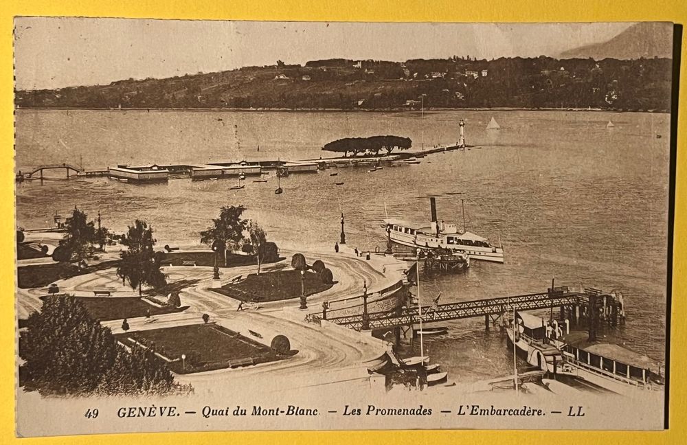 Alte Postkarte Genève Quai du Mont-Blanc 1927 Schiffe (Gebraucht) in ...