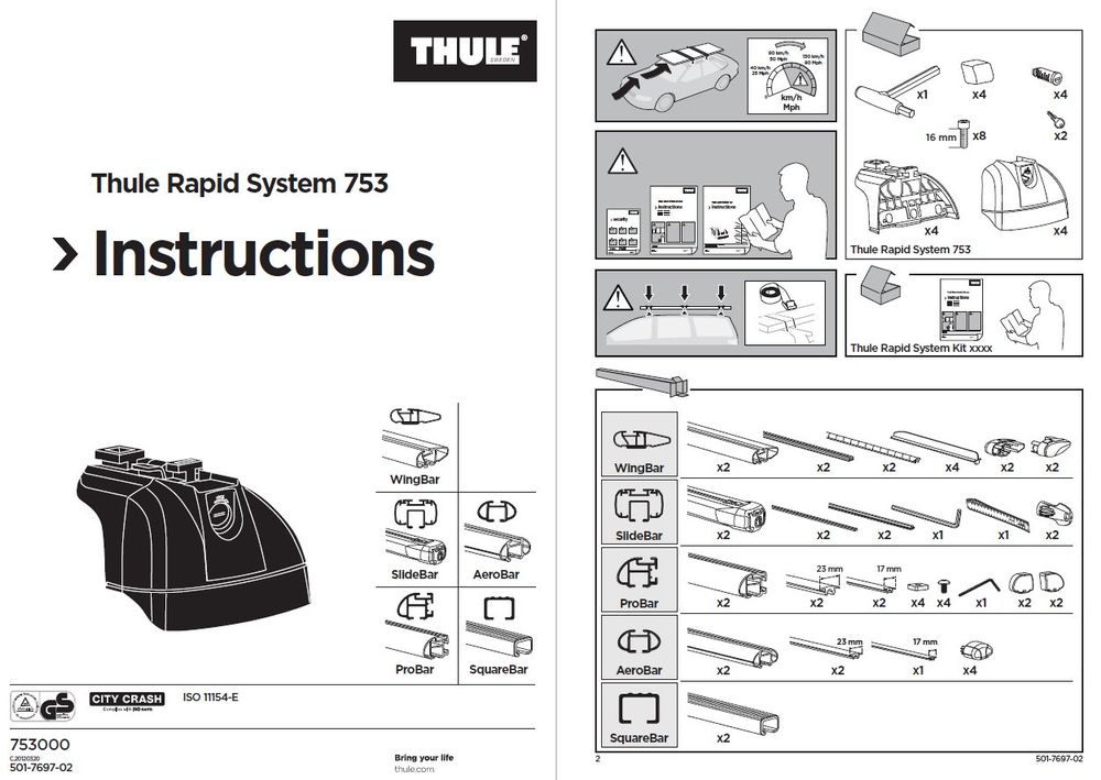 Thule Rapid System 753 & Thule XT Kit 309 (Gebraucht) in Oberdorf SO ...