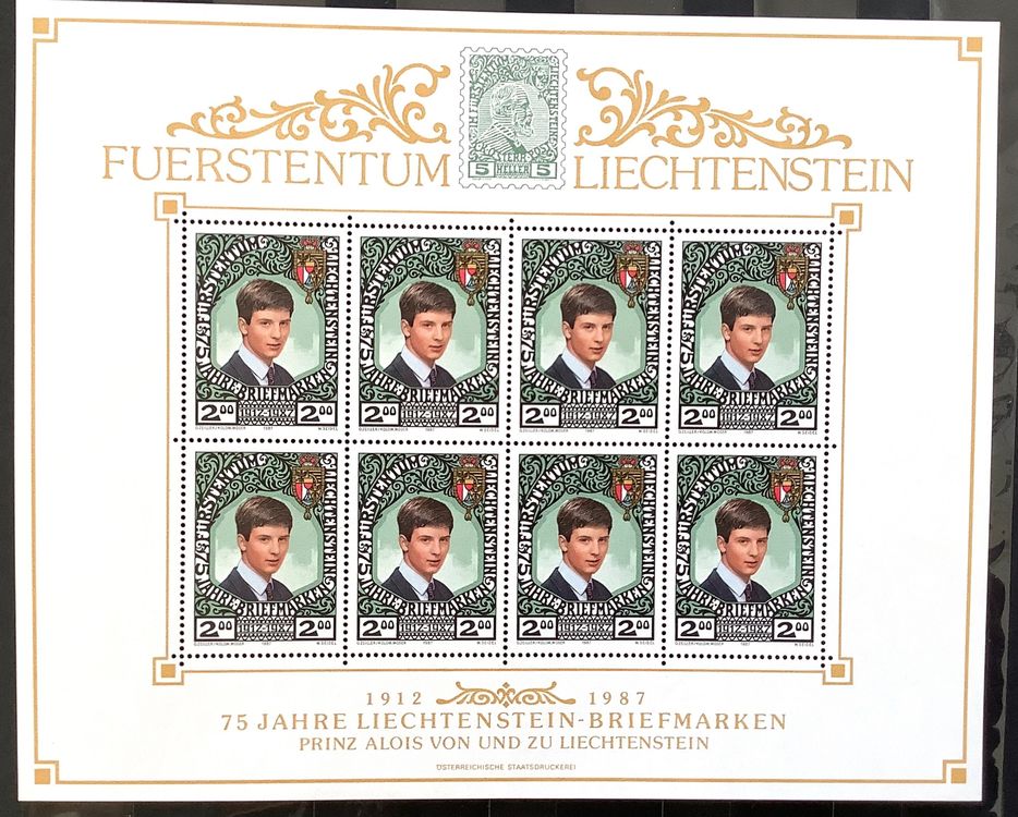 1987 Liechtenstein Kleinbogen Prinz Alois ** (Neu (gemäss Beschreibung)) in Liestal für CHF 4 ...