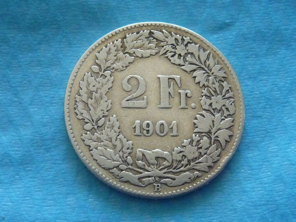 Silber 2 Franken 1901 sehr rar nur 50`000 Prägungen. | Kaufen auf Ricardo