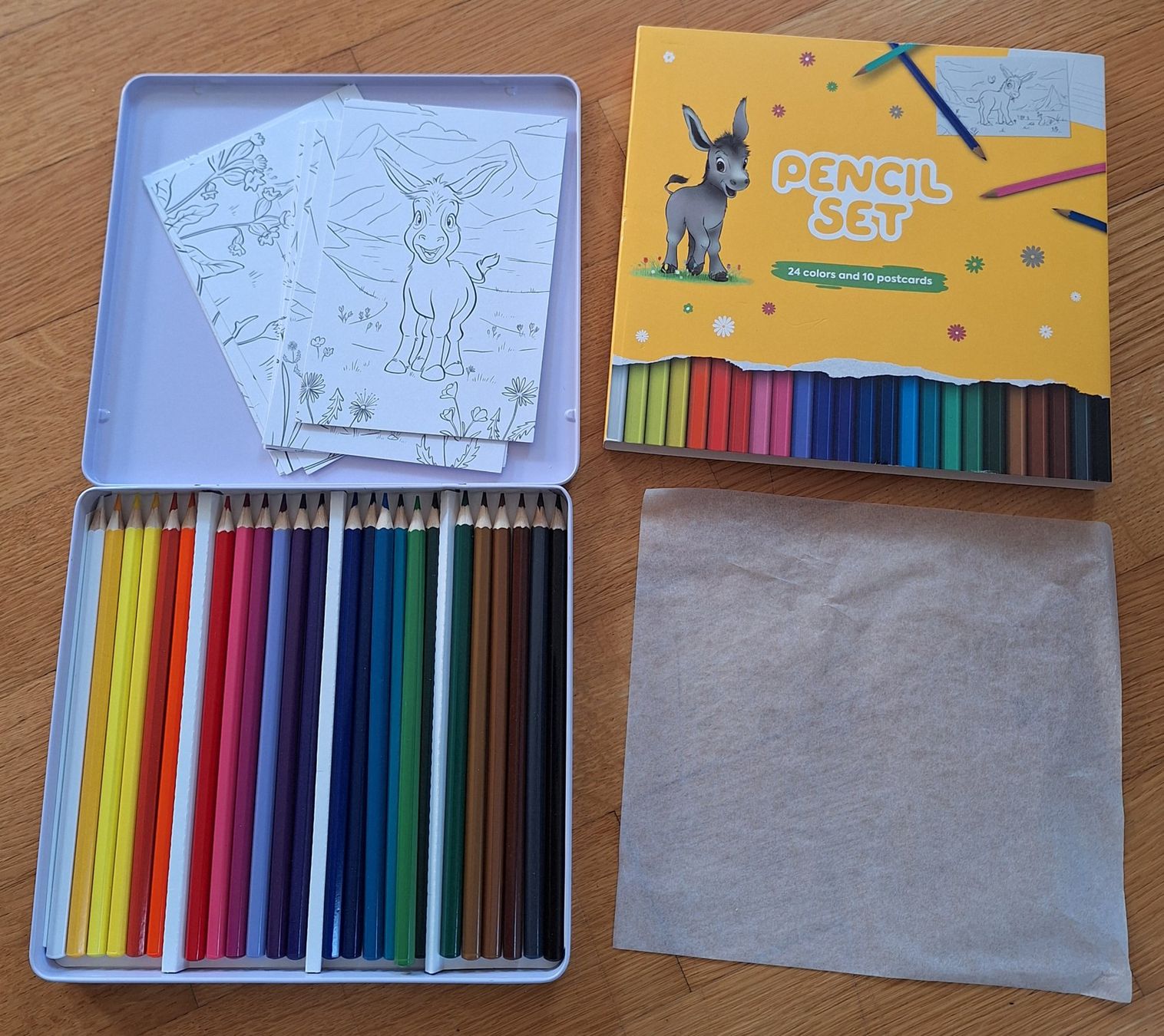 Fabrikneues Stifte-Set mit 10 Postkarten, 24 Farben🎨 (Neu und ...