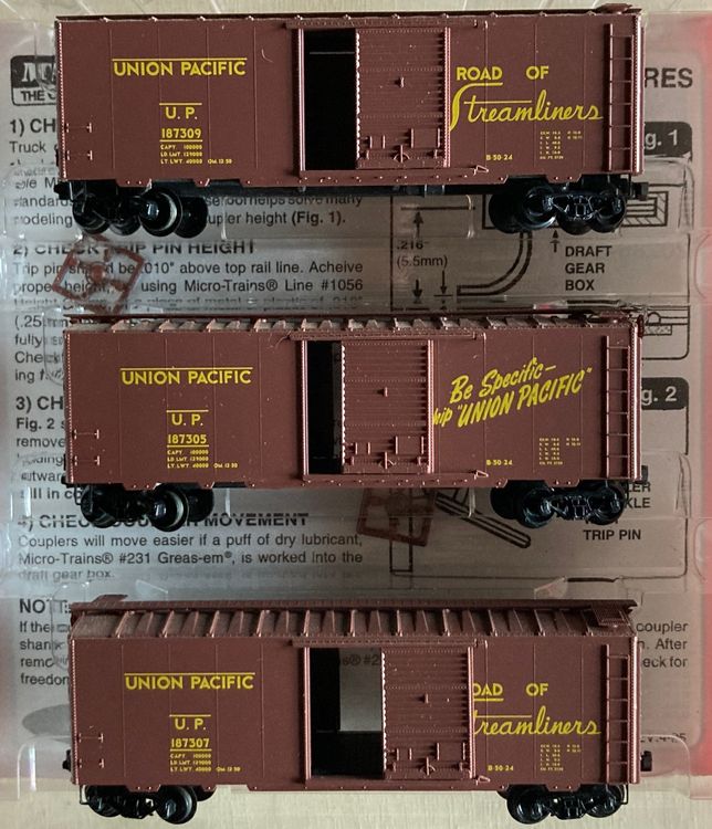 MICRO TRAIN LINE, 3 wagons couverts, UP (Union Pacific) | Kaufen auf ...