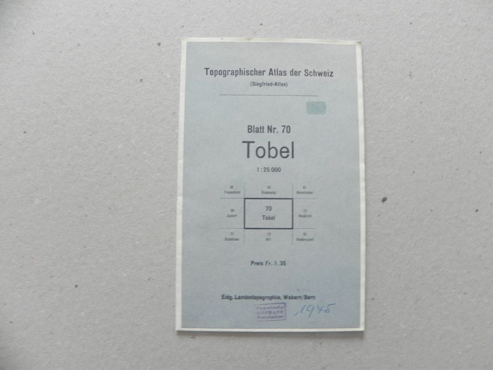 landkarte-karte-siegfried-tobel-tg-1945-m-nchwilen-m-rwil-gebraucht
