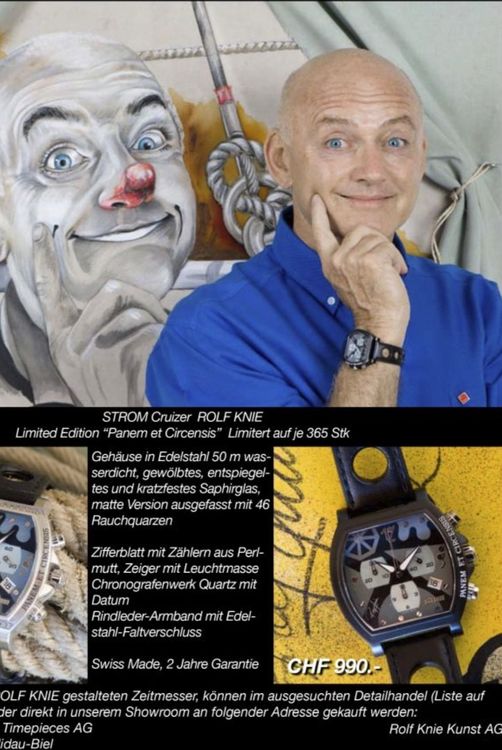 Rolf Knie Strom Design Uhr Limited Editon 061/365 (Neu (gemäss Beschreibung)) in für CHF 275 ...