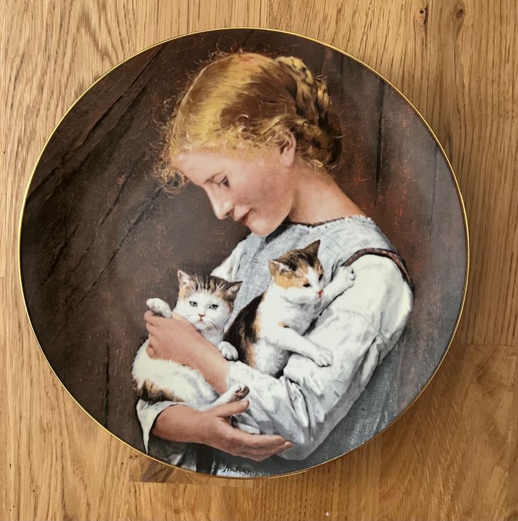 Teller „Mädchen mit zwei Katzen“ Anker, Langenthal (Gebraucht) in ...