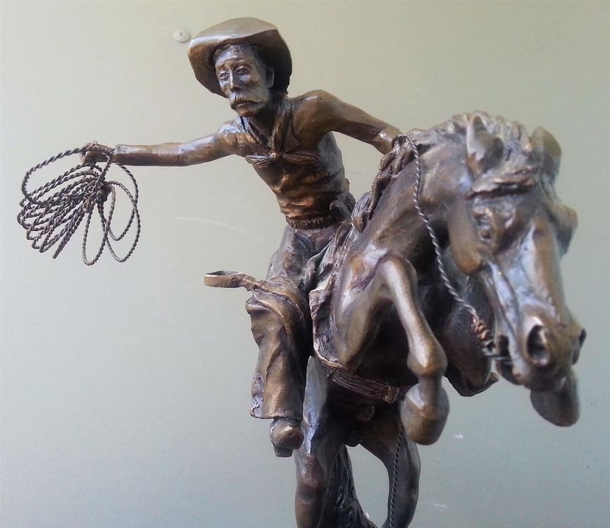 Figur Messing Western Cowboy auf Pferd, 20. Jhdt., H=20cm (Gebraucht ...