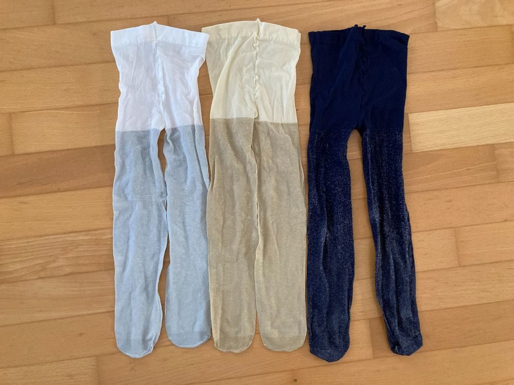 3 glitzerige Strümpfe (blau, silber und gold) (Gebraucht) in Muttenz ...
