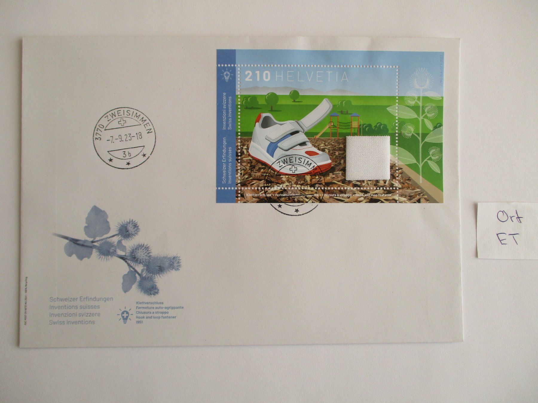 FDC Block Klettverschluss mit Ort ET 3770 Zweisimmen E6 (Gebraucht) in ...