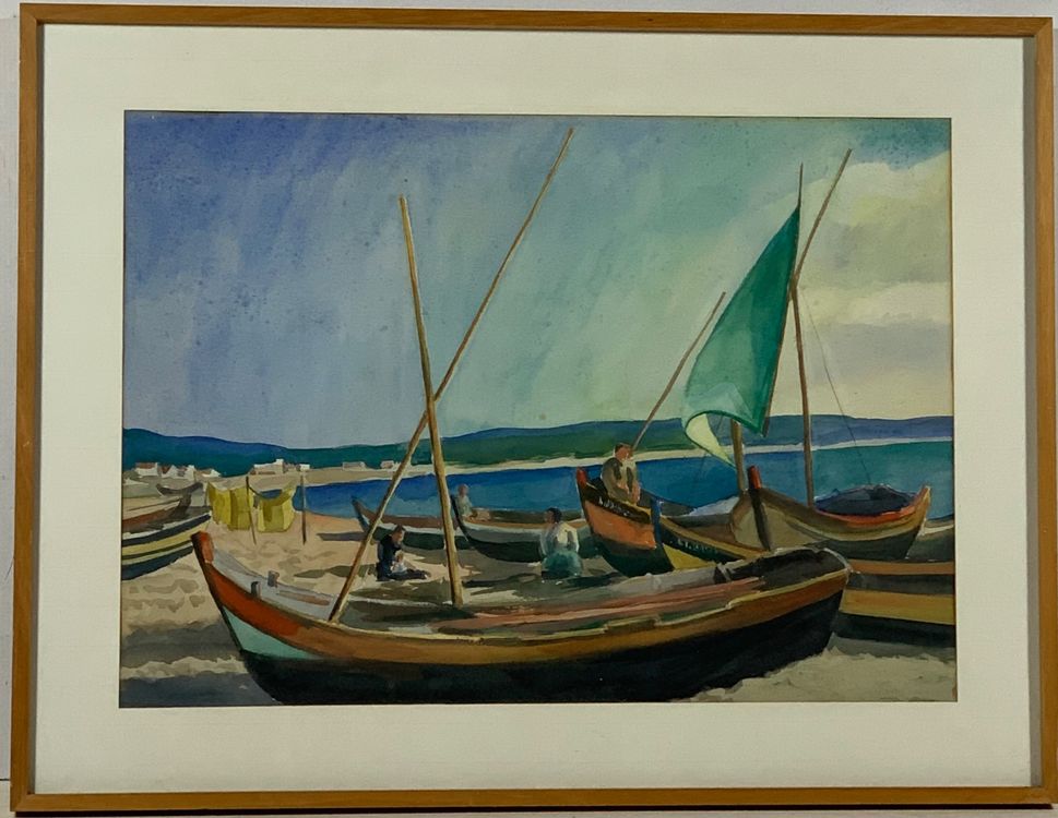 Alfred Bloesch (1890-1967) Aquarell-Hafenszene (Gebraucht) in Root für ...