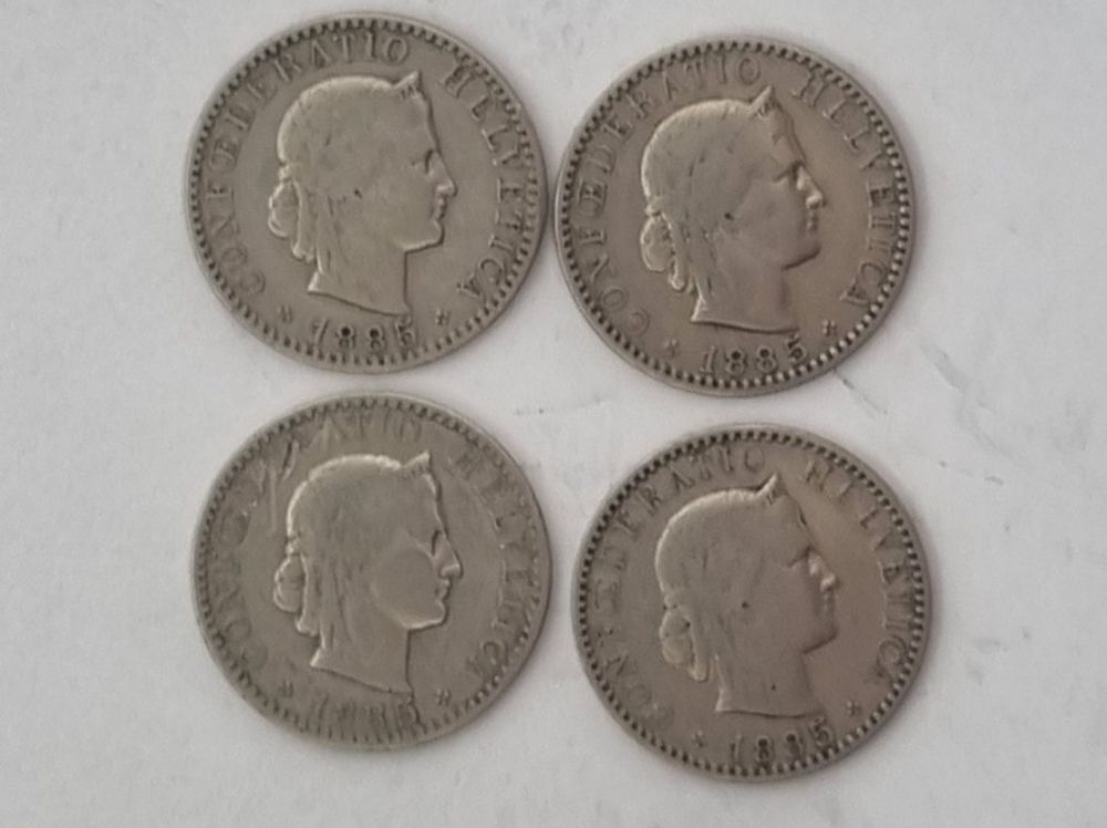 20 rappen 1885 Lot 4 Stück (Gebraucht) in Bure für CHF 2.9 – mit Lieferung auf Ricardo kaufen