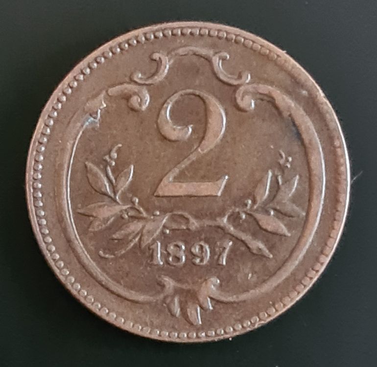 2 Heller 1897 Österreich Austria Münze Coin Money Monnaie (Gebraucht ...