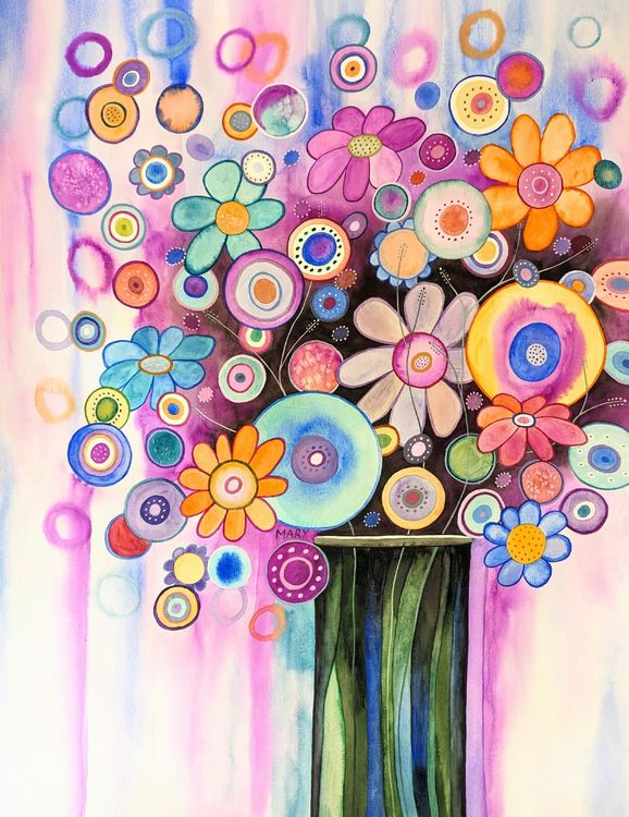 Original Aquarell Fantasie Blumenstrauss (Neu und originalverpackt) in Wittenbach für CHF 175 ...