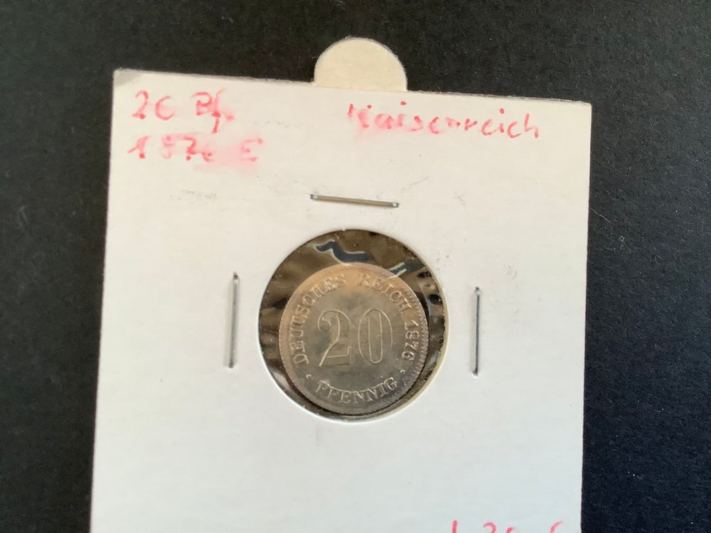 20 Pfennig 1876 E – Stgl. – Silber – Jäger 5 - Kaiserreich (Gebraucht ...