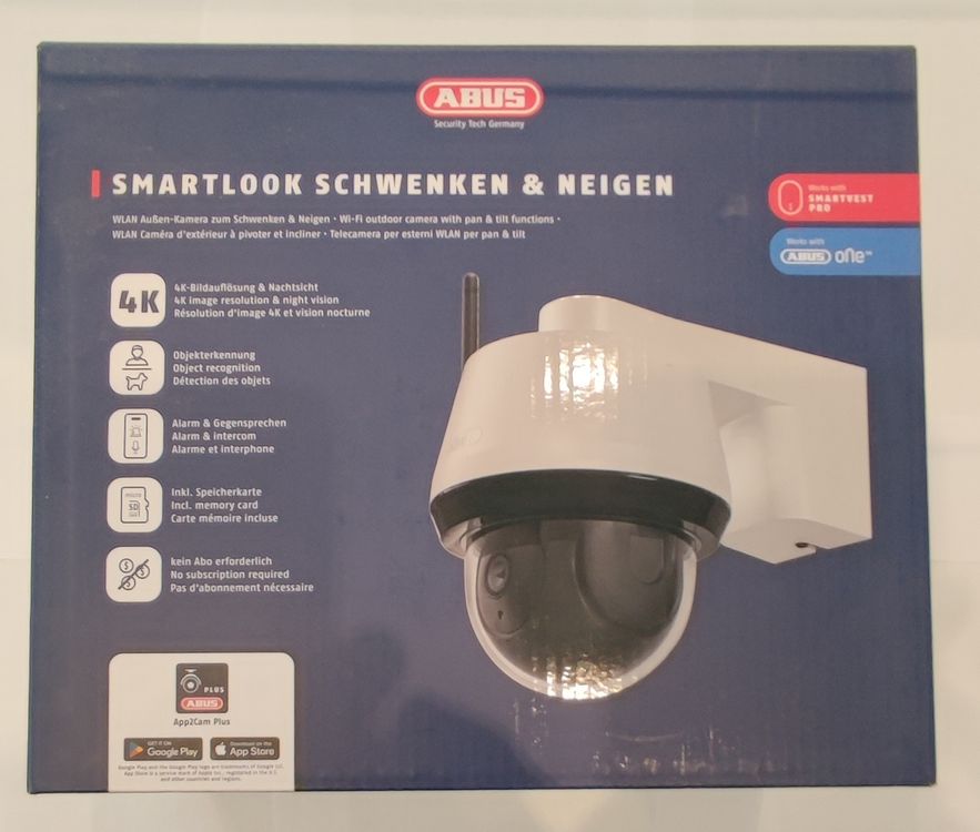 Neue Abus Tag/Nachtsicht überwachungskamera schwenkbar, App (Neu und ...