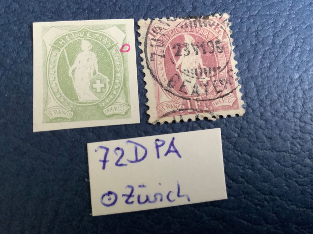 Briefmarken Schweiz Stehende Helvetia 71D PA ZUERICH | Kaufen auf Ricardo