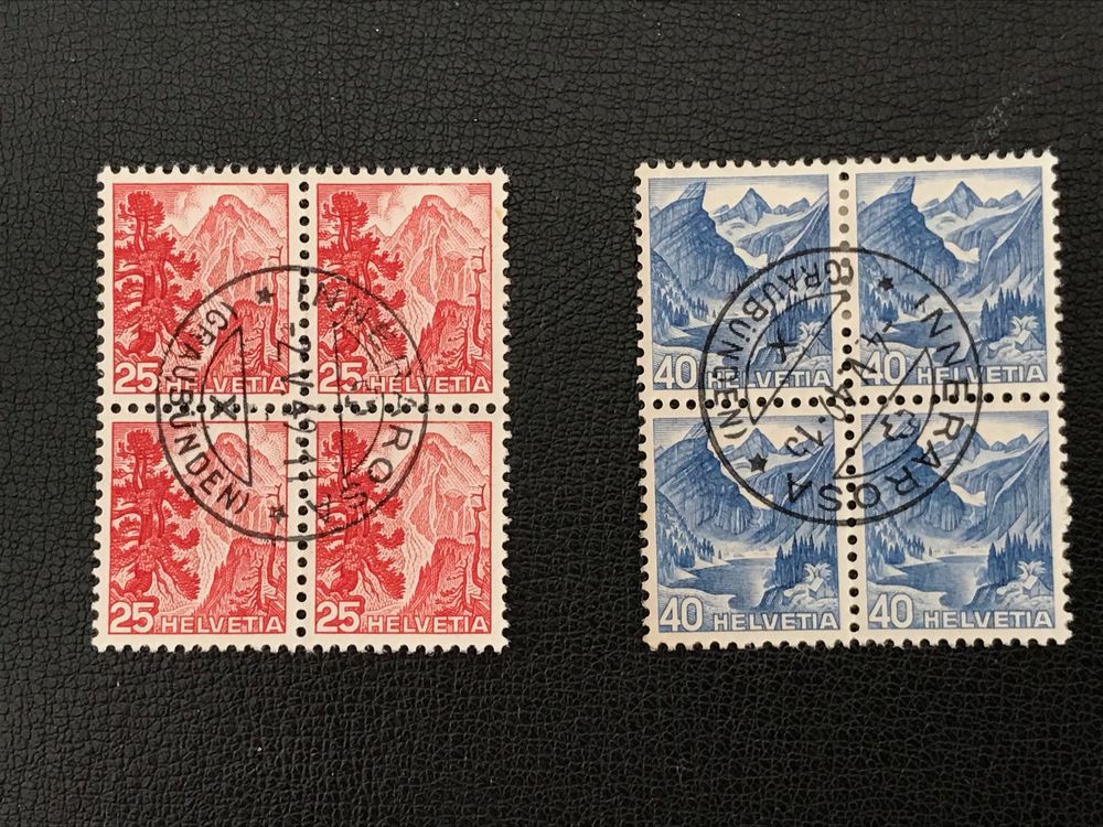 Landschaftsbilder 1948, 2 Viererblöcke, gestempelt | Kaufen auf Ricardo