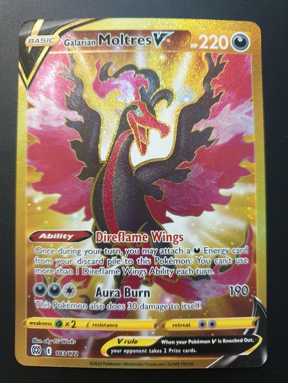 Pokemon Galarian Moltres V 183/172 GOLD * NM * Fr. 1.- (Gebraucht) in ...
