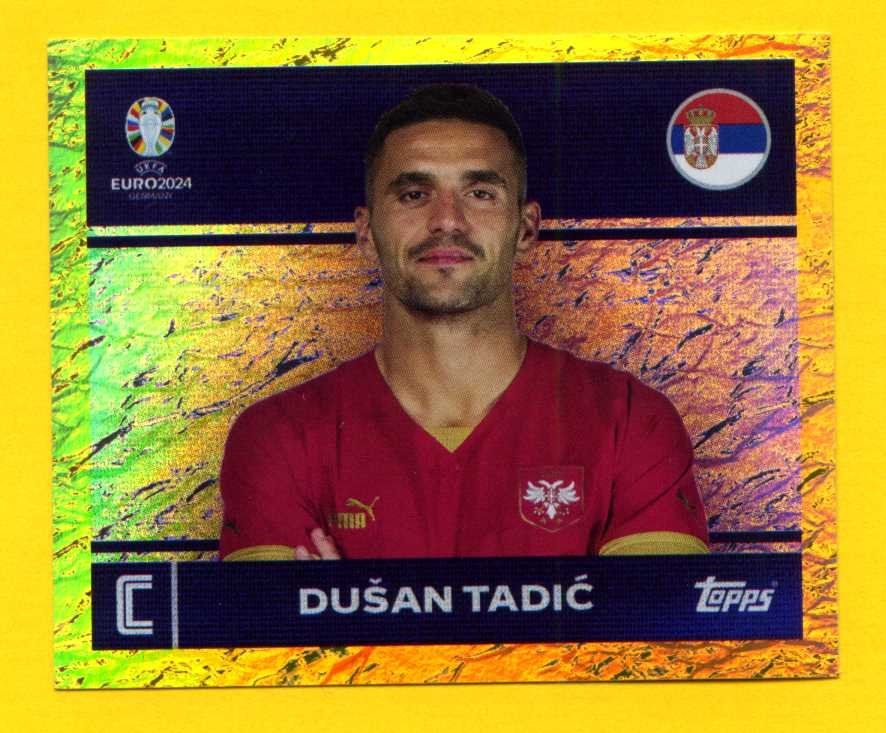 Topps Euro EM 2024 SRB 2 Dusan Tadic Captain Gold Sticker (Neu (gemäss ...