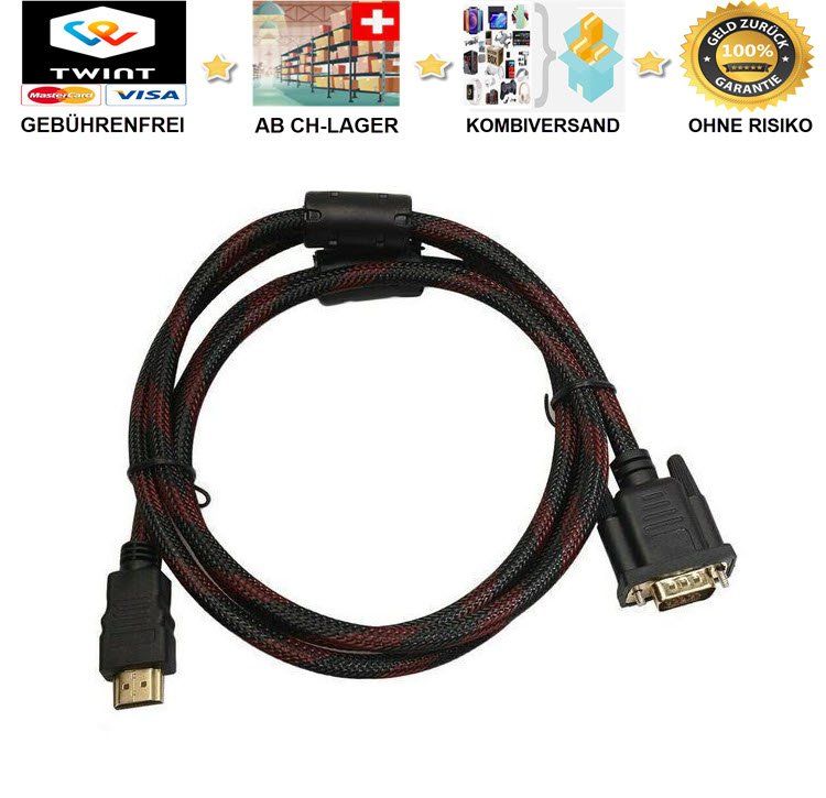 HDMI Stecker auf VGA Stecker 15PIN Kabel 1.5 Meter | Kaufen auf Ricardo
