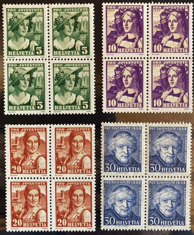 PJ 1933 Viererblock postfrisch (**), SBK 60 Fr. (Neu (gemäss Beschreibung)) in Flawil für CHF 12 ...