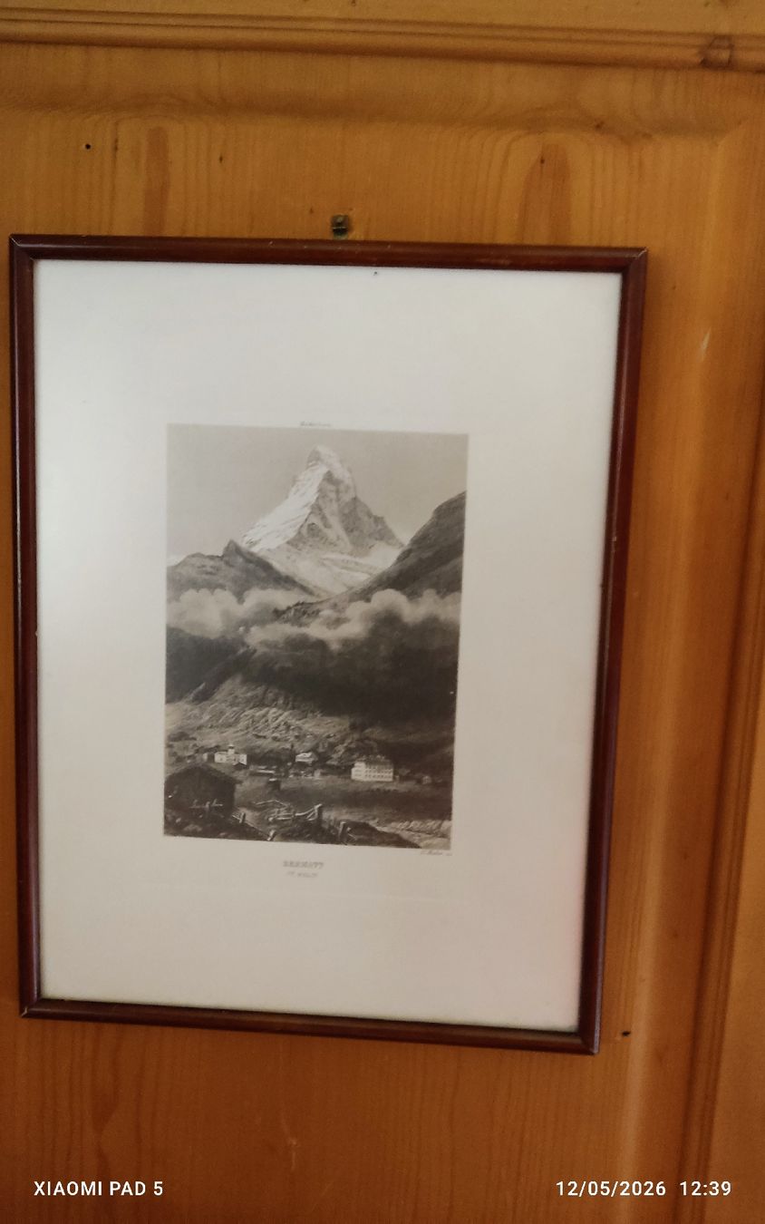 Gravure Zermatt-Mont Cervin, Huber sc., cadre bois, vintage (D'occasion ...