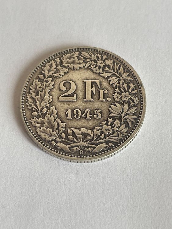 Superbe pièce 2FR. Helvetia en argent 1945 | Kaufen auf Ricardo