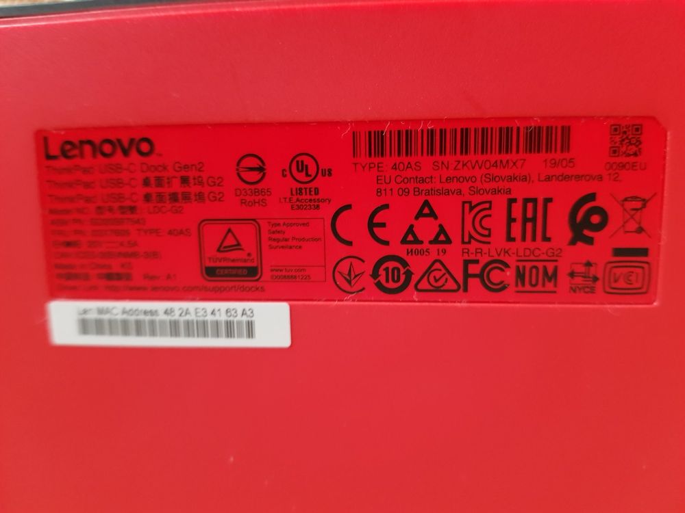 3x LENOVO Thinkpad USB-C.Dock.Gen2 Type:40AS (D'occasion) à Studen pour ...