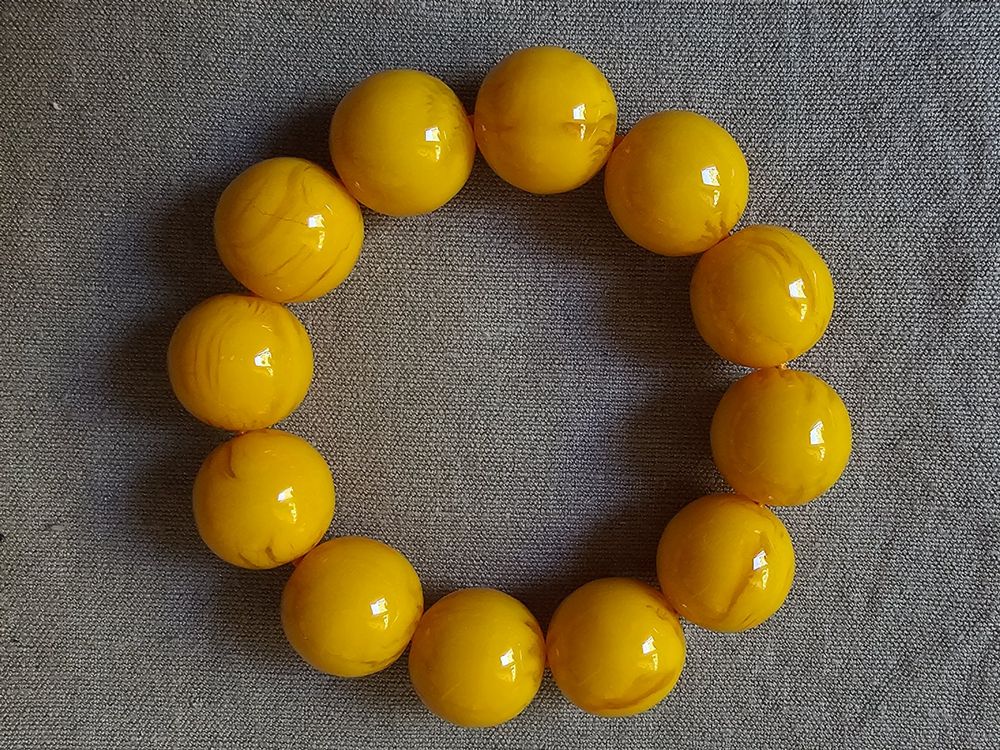 Butterscotch Armband 20mm Kugeln Modeschmuck weiß groß Berns (Neu ...