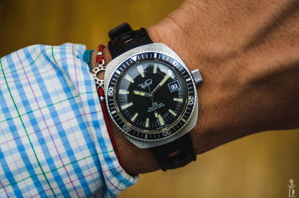 Kelbert Vintage 200m Diver Swiss Made Rare Brevet NOS Auto (Gebraucht ...