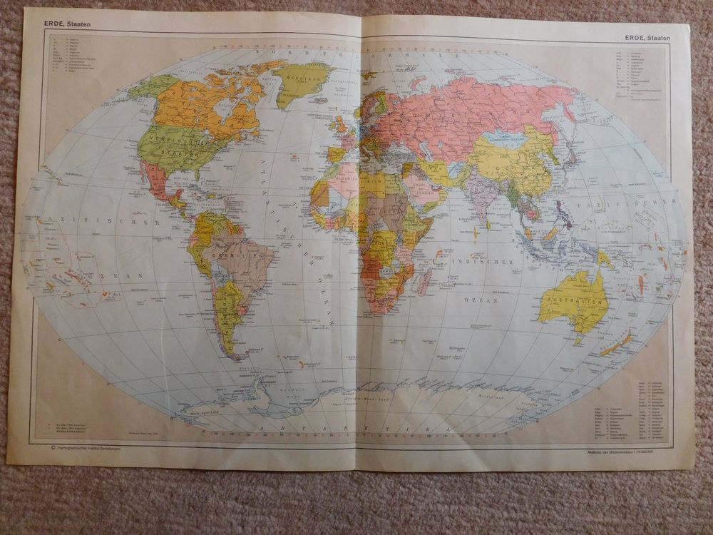 Weltkarte / Erde / Staaten, Bertelsmann, 1969 (Gebraucht) in Olten für ...