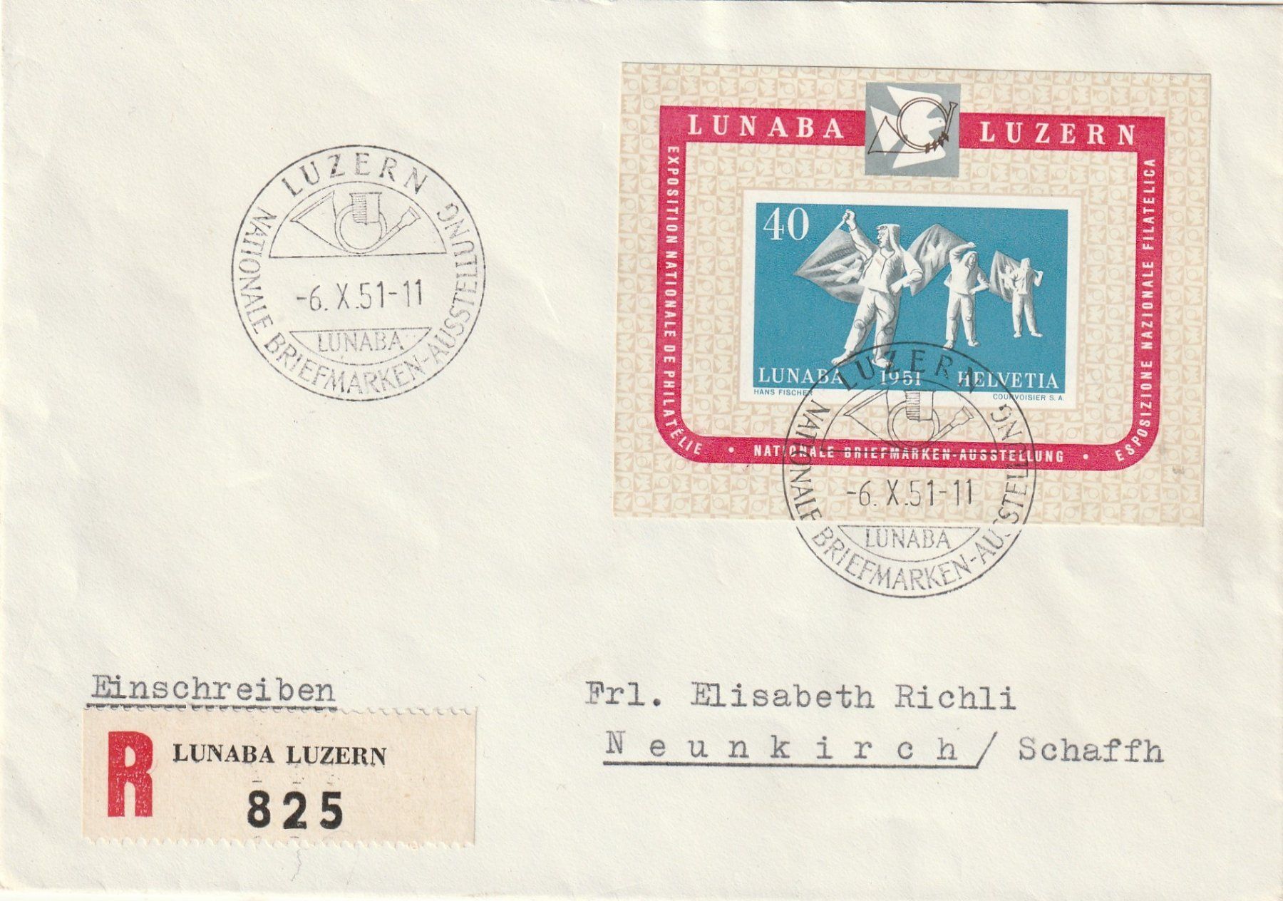 Luzernerblock auf R-Brief 1951 (Gebraucht) in Rorschacherberg für CHF 28 – mit Lieferung auf ...