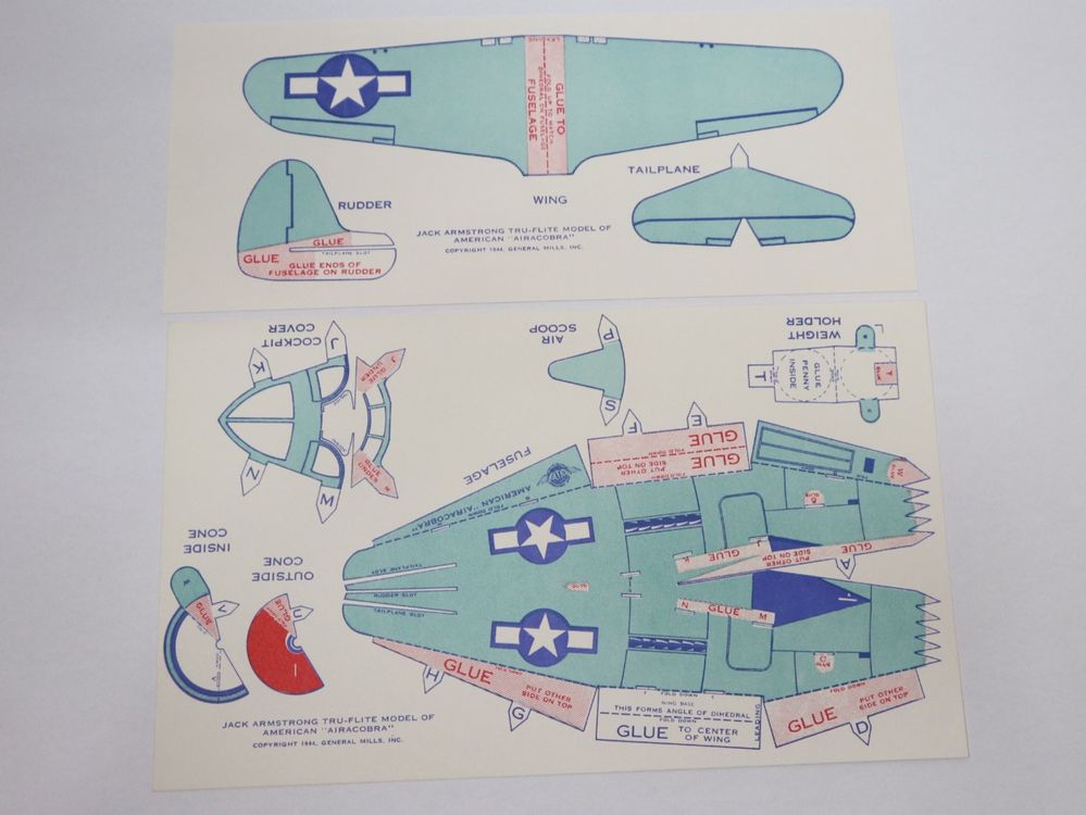 Flugzeug Bastelbogen American Airacobra Flieger (Neu (gemäss ...