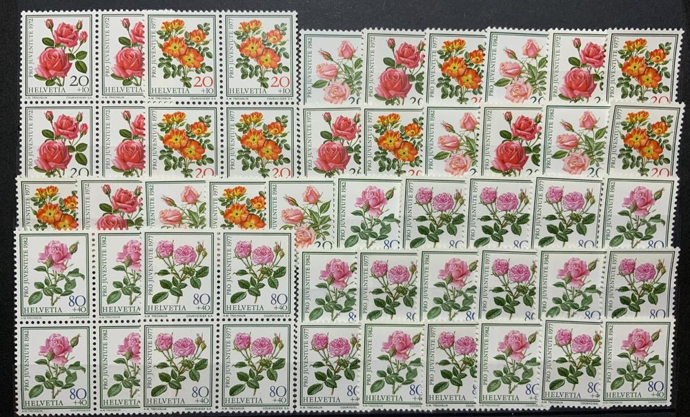25 x schöne "ROSEN B-POST" ** (Frankatur: 25.-) (Neu (gemäss ...