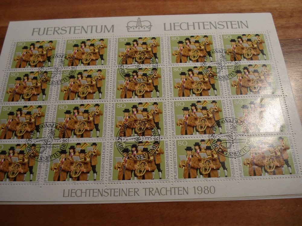 Liechtenstein 1980, Bogensatz Liechtensteiner Trachten ET-o (Gebraucht) in Niederwil AG für CHF ...